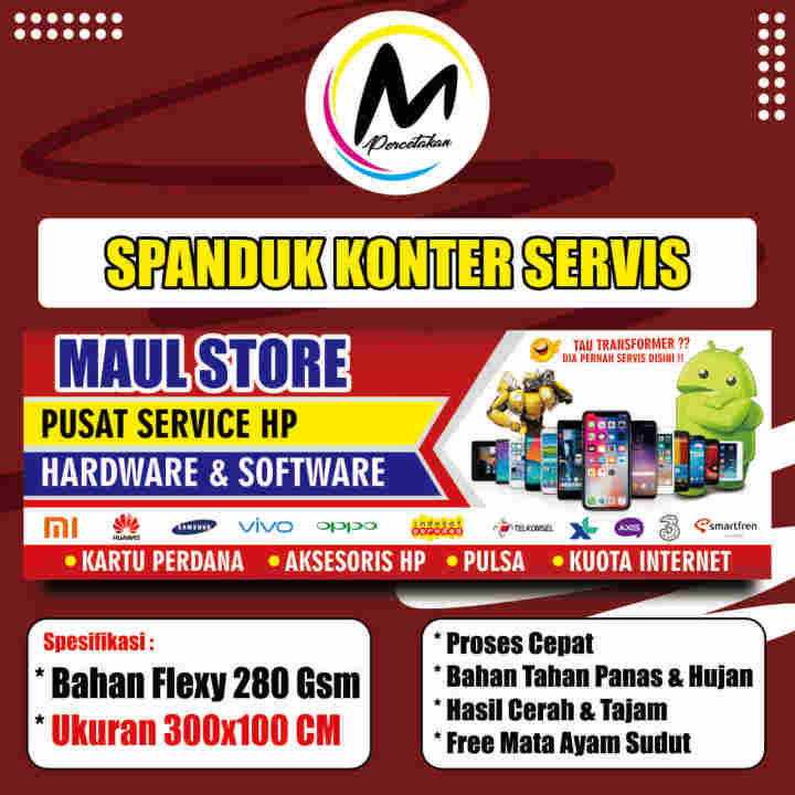 Spanduk / Banner Konter HP / Spanduk Servis HP - Ukuran 3 x 1 Meter ...