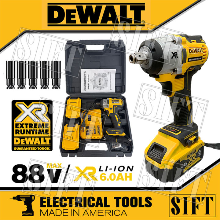 DEWALT Impact Wrench Rechargable Cordless High Torque Wrench 88v Heavy ...