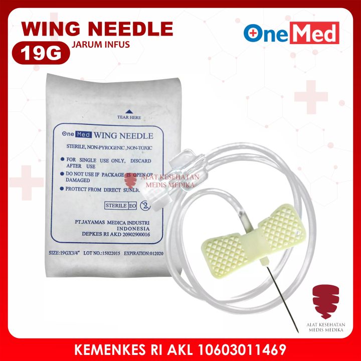 Needle Wing 19G Onemed Jarum Infus Infusion Set Kupu 19 G Sterile ...