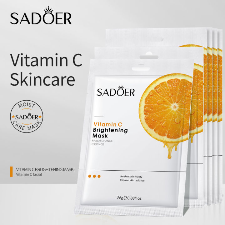 ROREC SADOER Vitamin C Brightening Mask Fresh Orange Essence Hydrating Moisturizing Facial Mask ...