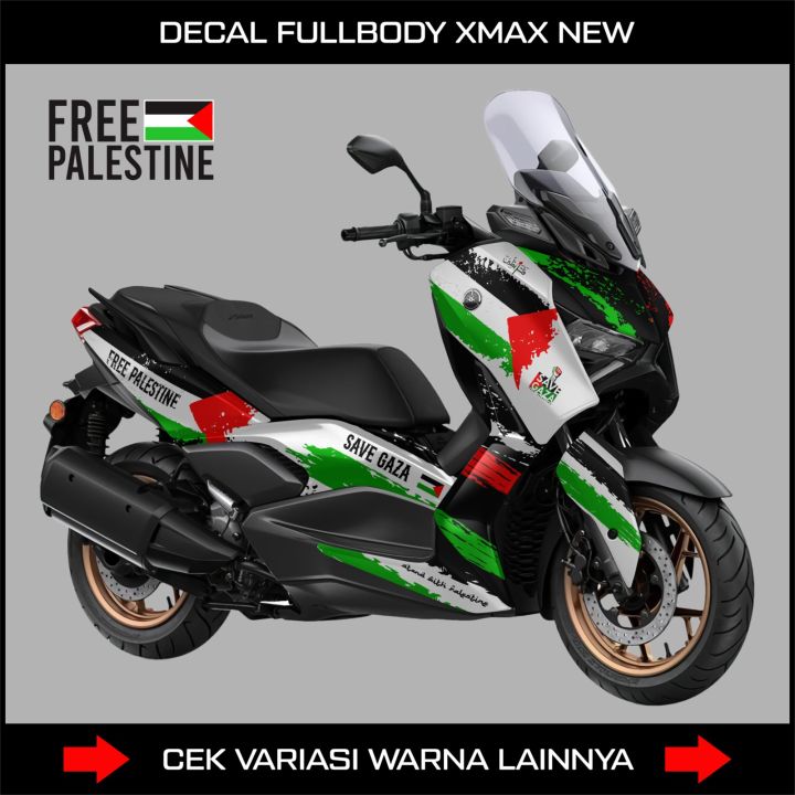 DECAL XMAX 250 NEW EDISI PALESTINE / STIKER FULL BODY YAMAHA XMAX ...
