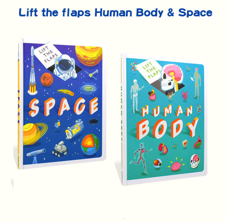 Lift The Flaps Human Body & Space ภาษาอังกฤษสารานุกรมของอังกฤษฤดูใบไม้ ...