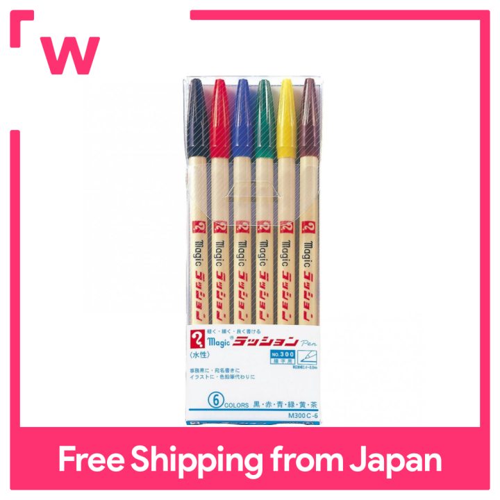 Teranishi Chemical Magic Water-based Pen Lashon Pen No.300 6 colors ...