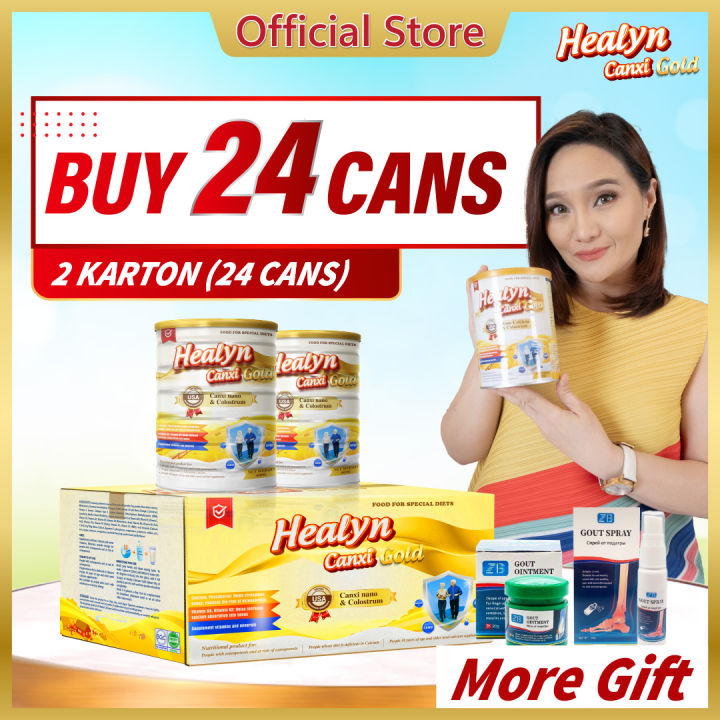 [ Official Store ] [BOX OF 24 CANS] Healyn Canxi Gold 400g - Milk for osteoporosis and arthritis ...