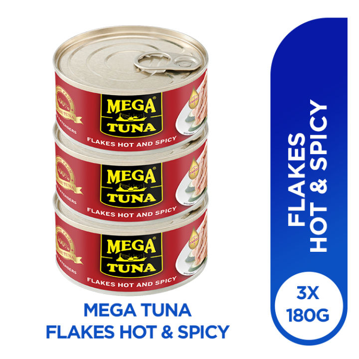 Mega Tuna Flakes Hot & Spicy 180g - Pack of 3 | Lazada PH