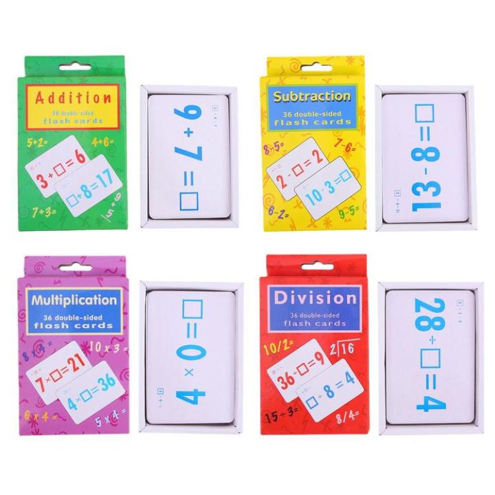 Number Flash Cards Addition Subtraction Multiplication Division ...