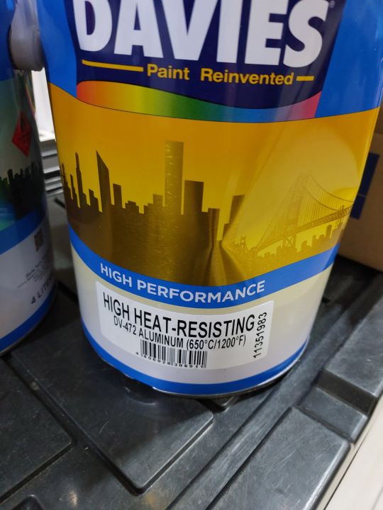 Davies Silver Aluminium Paint Hi-Heat Resisting 650C / 1200F DV472 , 4 ...