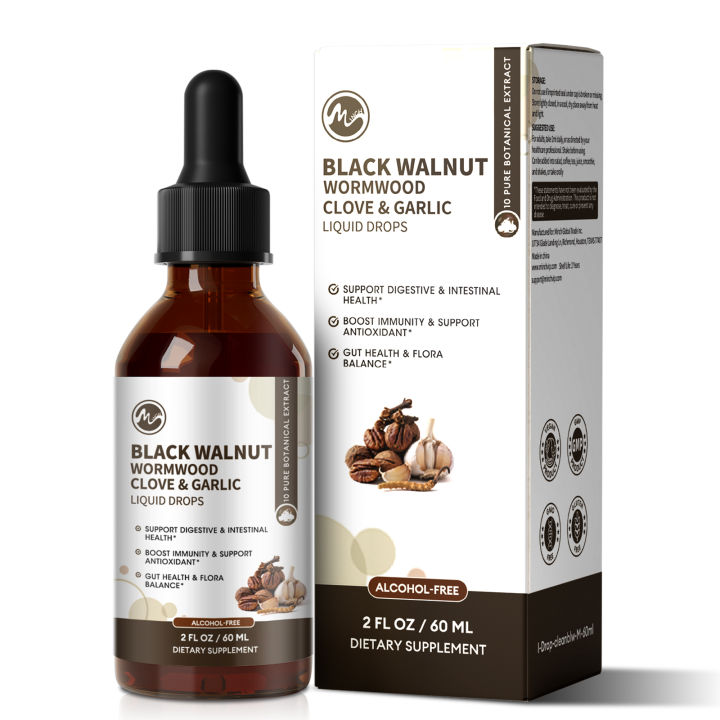 Minch Black Walnut Liquid Drops With Wormwood Clove & Garlic- Support ...