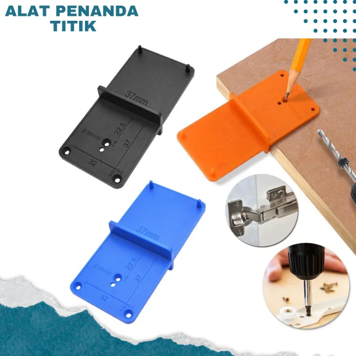 Alat Bantu Bor Engsel Pintu Hinge Hole Drill Guide Woodworking Locator ...
