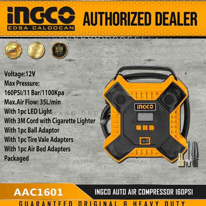 INGCO AUTO AIR COMPRESSOR 160PSI (AAC1601) | Lazada PH
