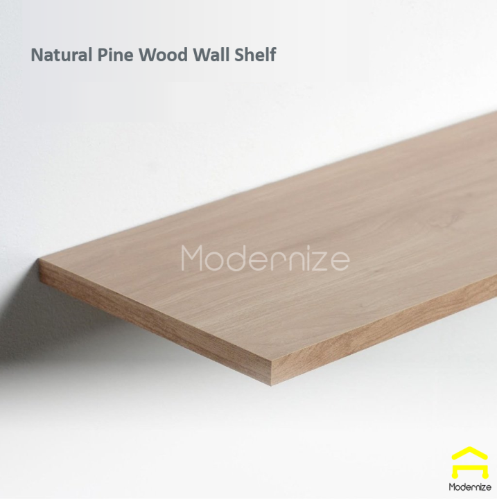 Wooden Wall Hanging Floating Shelf Rack Pine Wood / Papan Rak Dinding ...