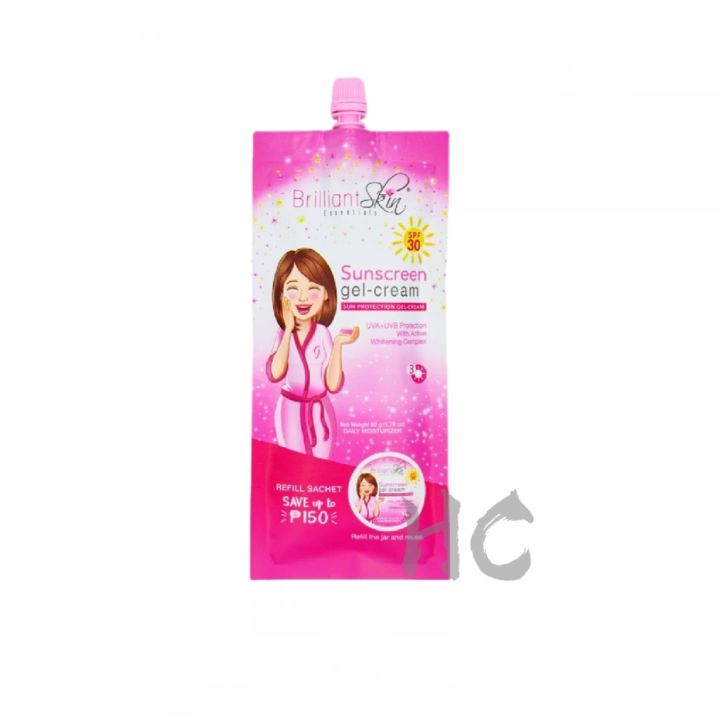 SEN Brilliant Skin Whitening Sunscreen Sunblock Sachet 50g BIG | Gel ...