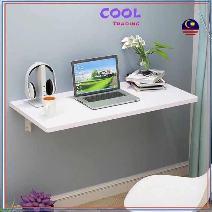 60 / 80cm Wall Mounted Foldable Table With Bracket Space Saving ...