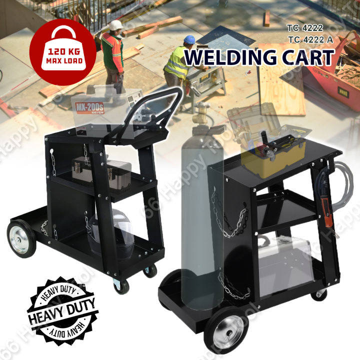 Welding Machine Cart Heavy Duty 3 Tier Trolley for MIG TIG MMA ARC ...