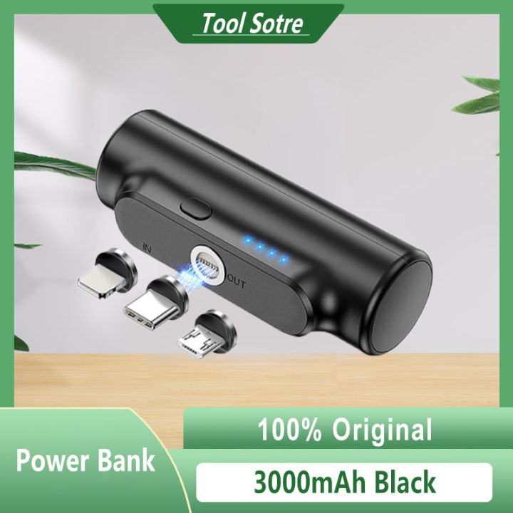 Power Bank 3000mAh Flashlight Powerbank External Spare Battery Portable ...