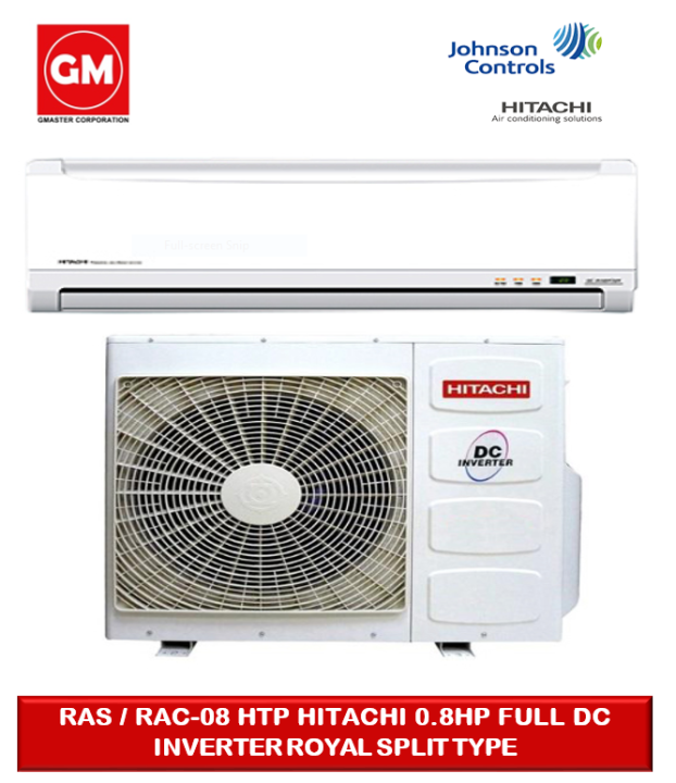 RAS / RAC-08HTP HITACHI 0.8HP FULL DC INVERTER WALL MOUNTED SPLIT TYPE ...