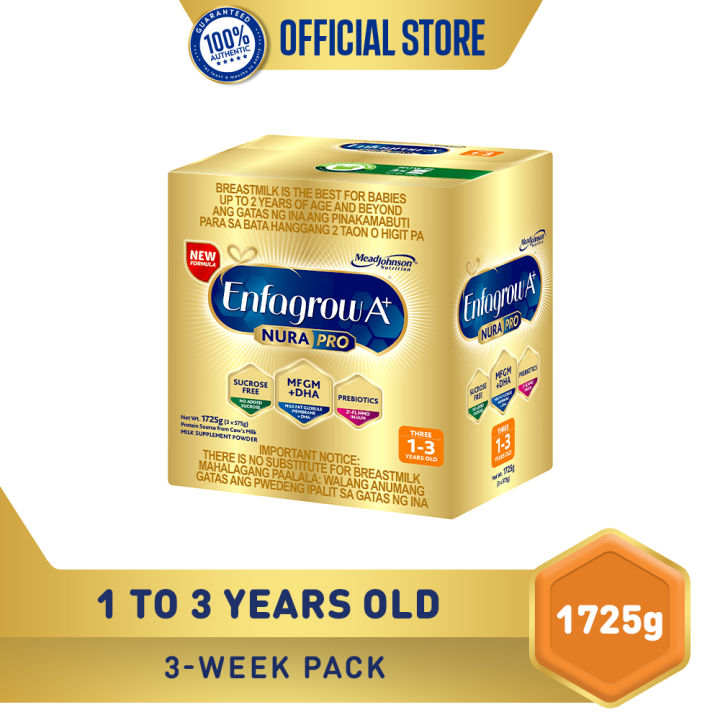 Enfagrow A+ Three Nurapro 1.725kg (1,725g) Milk Supplement Powder for Children 1-3 Years Old ...
