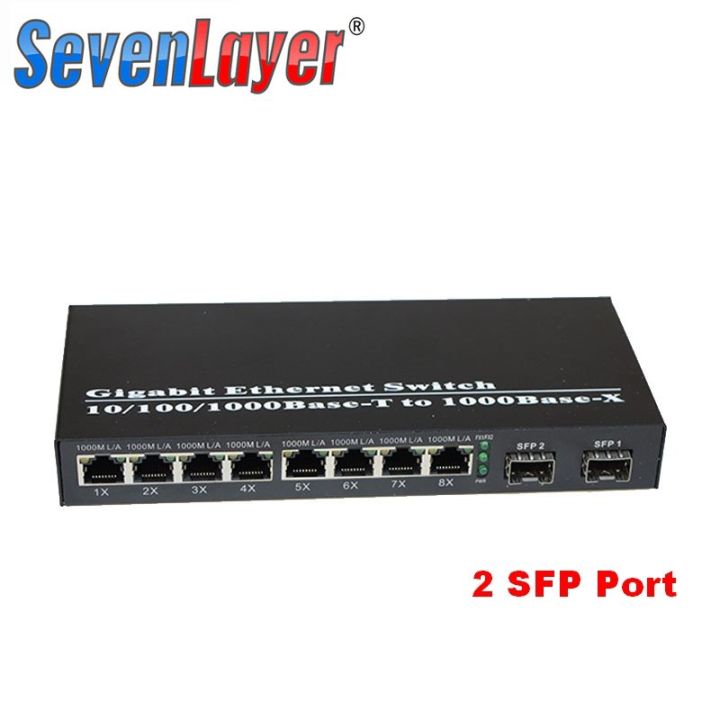 Fiber Optical Switch 8 RJ45 2 SFP Fiber Port UTP Media Converter ...