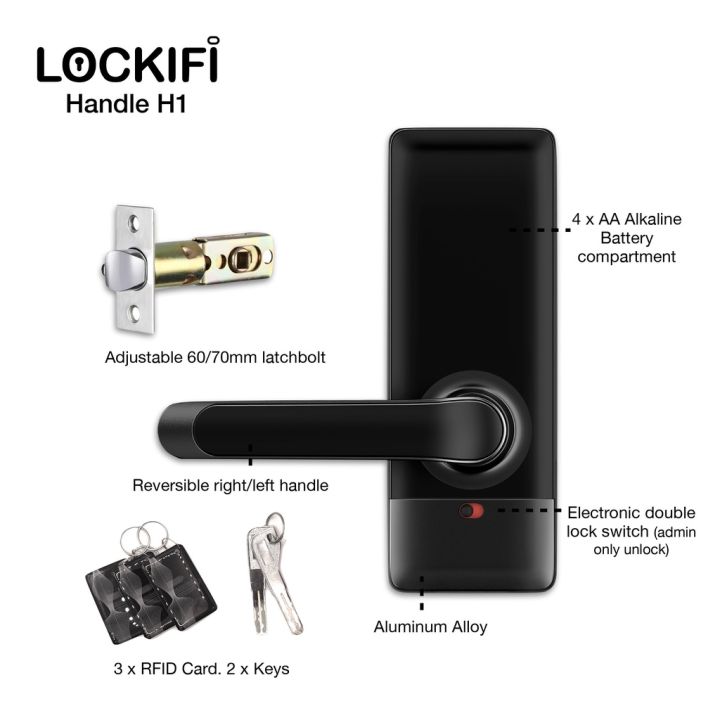 【Free shipping】Lockifi Smart Lock Handle H1 Black - TTLock app ...