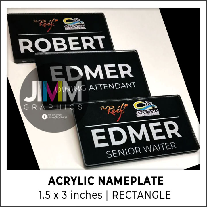 Custom Acrylic Name Plate PIN/Magnetic | Lazada PH