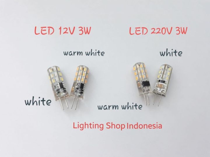 Lampu halogen Kacang LED 3W 220V 12V G4 Kaki tusuk bohlam gantung ...