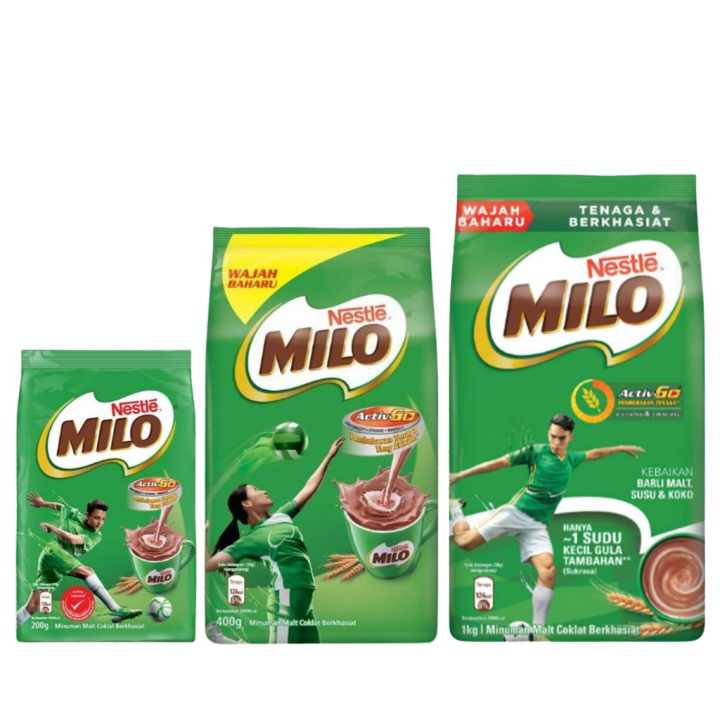 NESTLE Milo Chocolate Malt Powder Soft Pack 200G 400G 1KG 2KG | Lazada