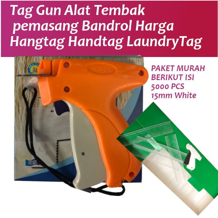 Tag Gun Alat Tembak pemasang Bandrol Harga Hangtag Handtag LaundryTag ...