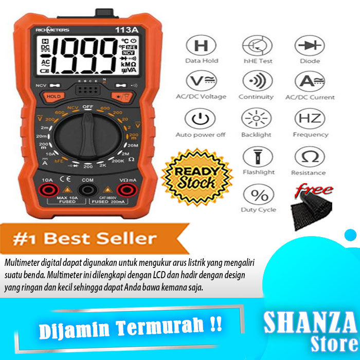 BISA COD - Digital Multimeter RICHMETERS RM113A Pocket Size Digital ...