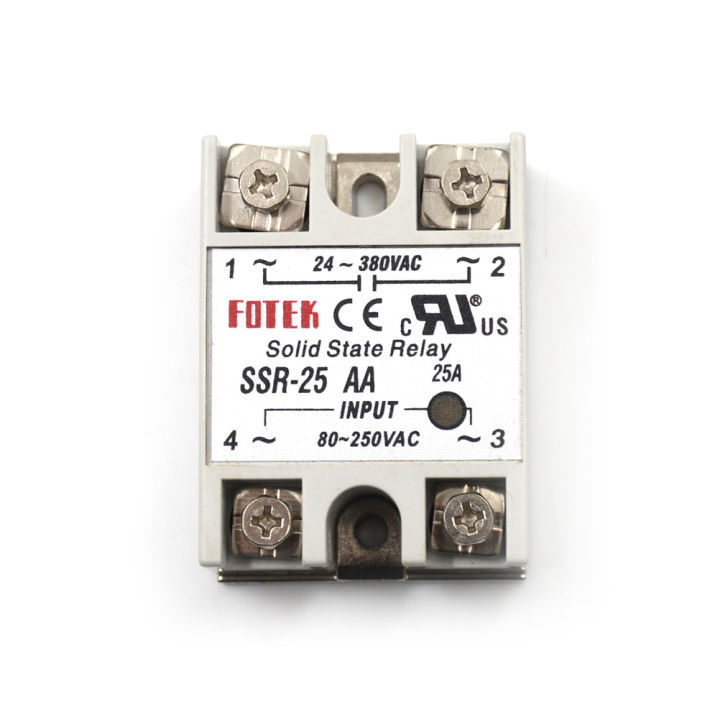 EliteWave 24V-380V 25A SSR-25AA Solid State Relay Module 80-250VAC AC ...