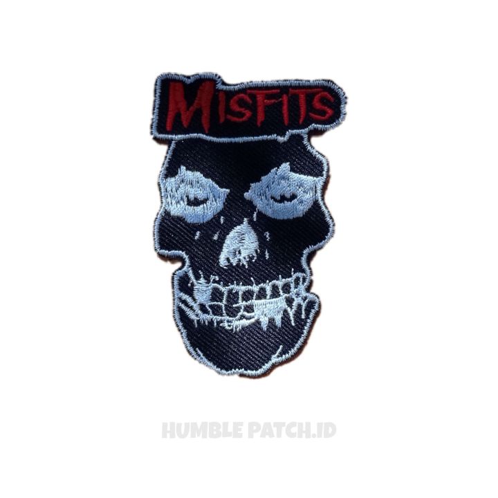 PATCH ON ! EMBLEM BORDIR BAND MISFITS LOGO TULISAN MERAH | Lazada Indonesia
