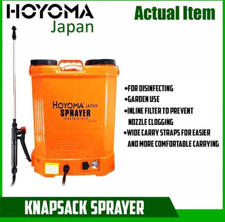 HOYOMA 2 IN 1 KNAPSACK SPRAYER (BATTERY&MANUAL) OPERATED 16L BLUE or ORANGE | Lazada PH
