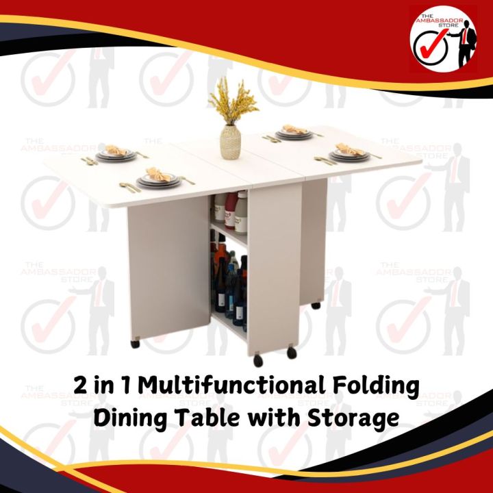 2 in 1 Multifunctional Folding Collapsible Home Dining Table with ...