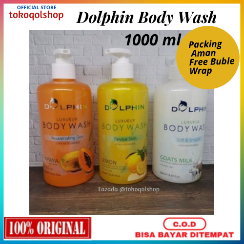 Dolphin Body Wash 1000ML - Sabun Pemutih - Sabun Dolphin Papaya - Goat ...