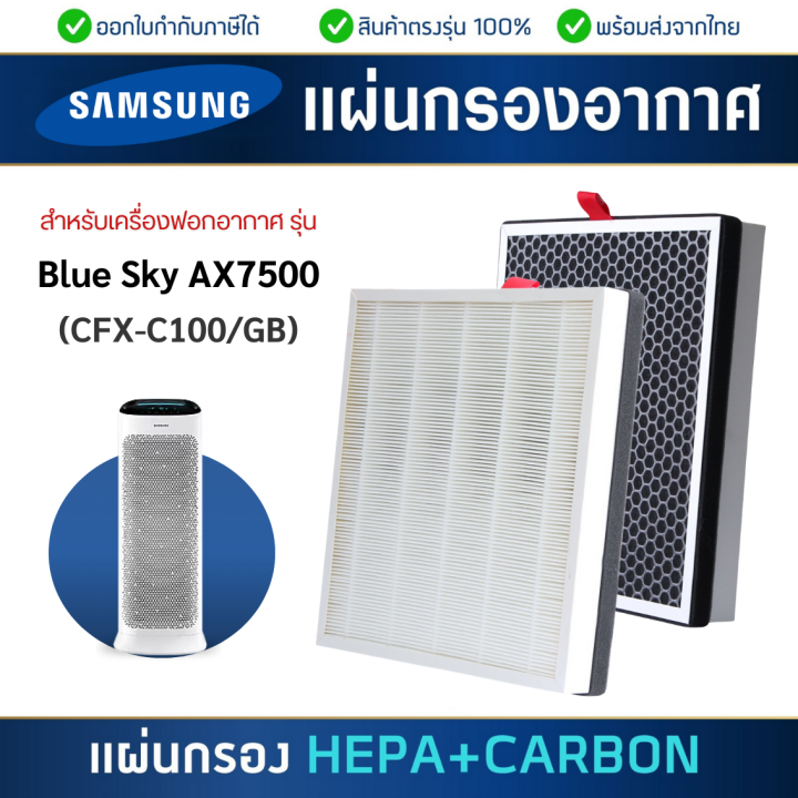แผ่นกรองเครื่องฟอกอากาศ Samsung Blue Sky AX7500 AX90R7080WD/ST แผ่นกรอง ...