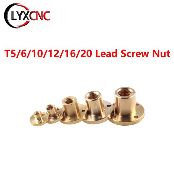 【CW】 T5 T6 T10 T12 T16 T20 Lead Screw Nut Pitch 1/2mm Lead 1/2/3/4/8 ...