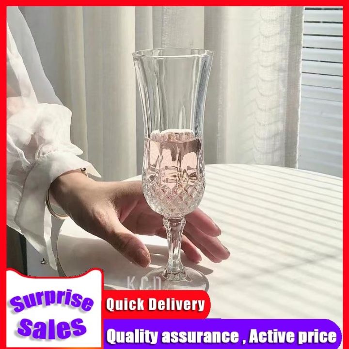 Premium Clear Glass Champagne Flutes Thin StemClassic Champagne Glass ...
