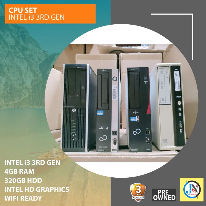 CPU SET / ASSORTED BRAND / CORE i3 3RD GEN / 4GB RAM DDR3 / 320GB HDD ...