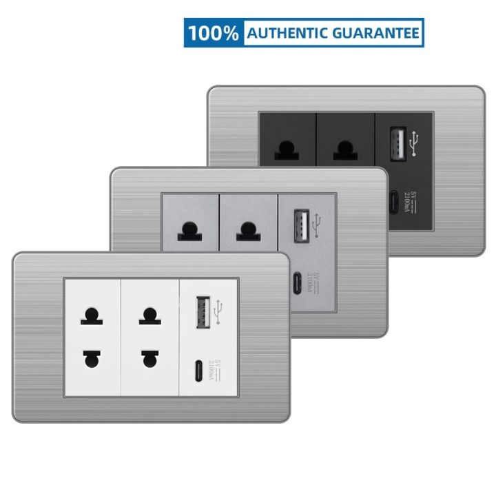 VISWE usb c socket wall socket 2 pin socket black socket white socket ...