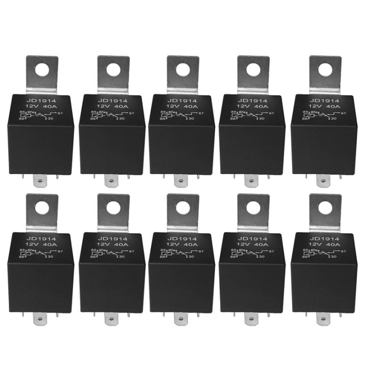 10 Pcs 5 Pin 12V Relay Switch (SPDT) (30/40 Amp) 12 Volt Automotive ...