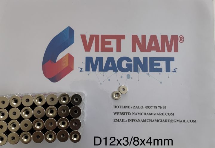 Nam châm đất hiếm 12x3mm lỗ vát M3 tiện ích | Lazada.vn