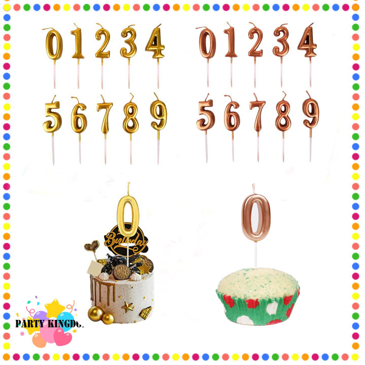 Party Kingdom Shine Gold/Rose GoldNumber Candle Cake number Cake topper ...