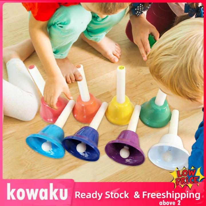 kowaku 8 Pieces Colorful Hand Percussion Bells Colorful Handbells ...