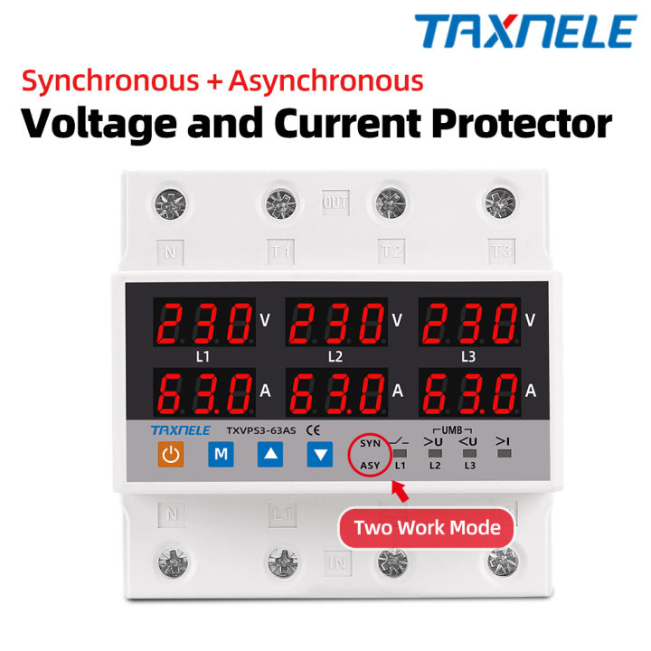 3 Phase adjustable Over and Under Voltage current limit Protector SYN ...