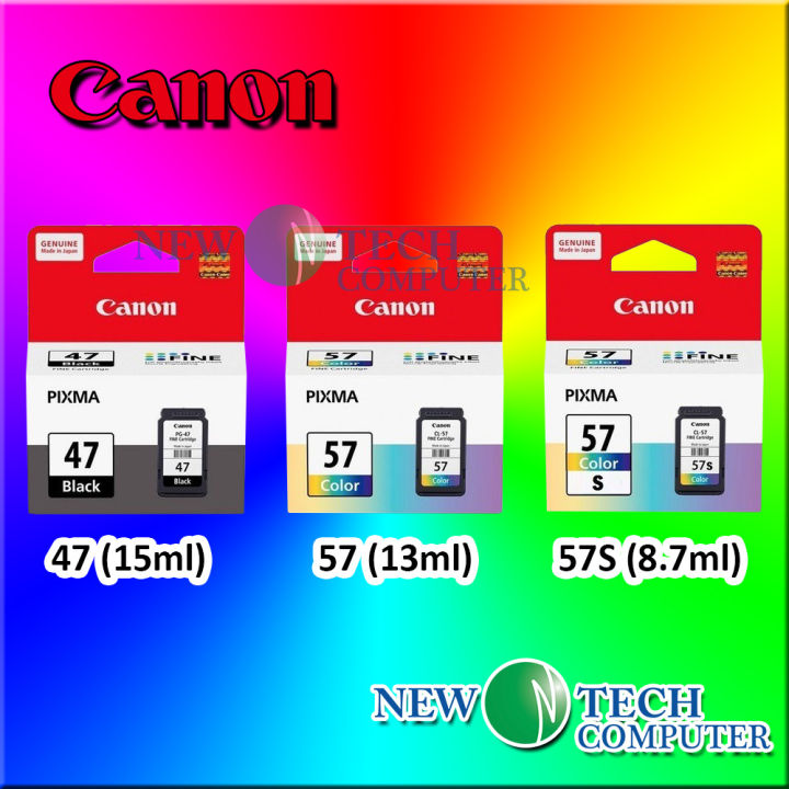 INK CANON PG47 / PG 47/ PG-47 BLACK / CL57 / CL-57 / CL 57 COLOR ...