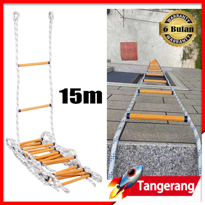 15m Tangga Tali Kapal Tangga Tali Darurat Fire Escape Ladder Tangga ...