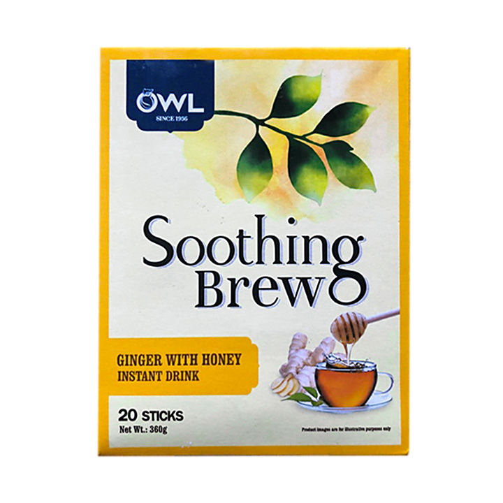 OWL Soothing Brew Ginger Tea with Honey Instant Drink, 20 Sticks 360 ...