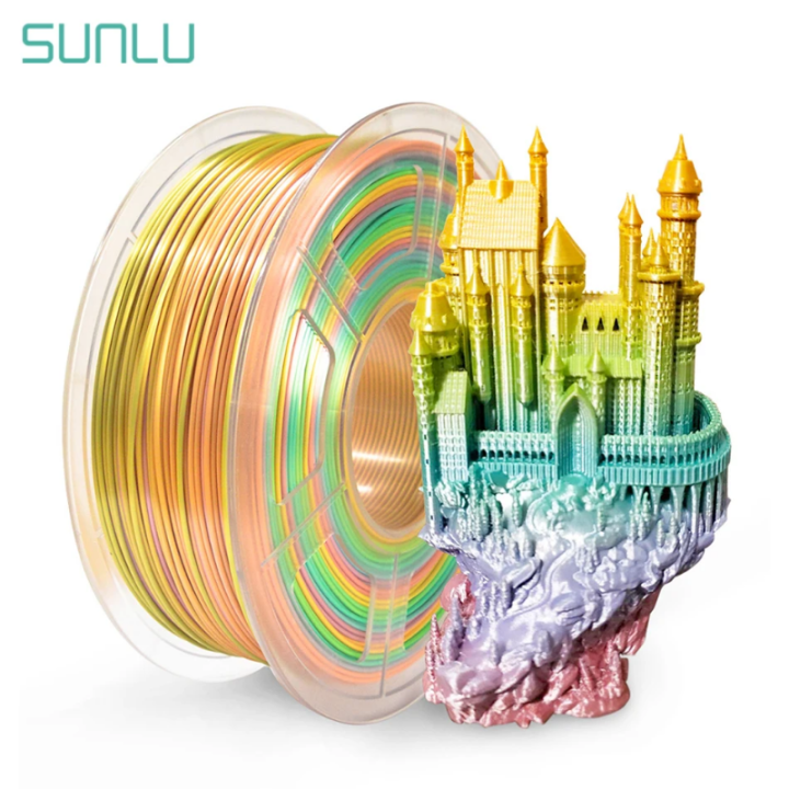 SUNLU PLA Silk Rainbow Filament 1kg 1.75mm 3D Printer Filaments pla ...