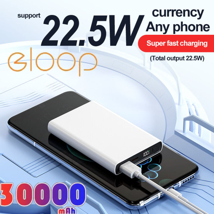 eloop แบตสำรอง Power Bank 30000 mAh ชาร์จเร็ว 22.5w typec usb พลังงานแบงค์ของแท้ พกพาแบบพกพา ...
