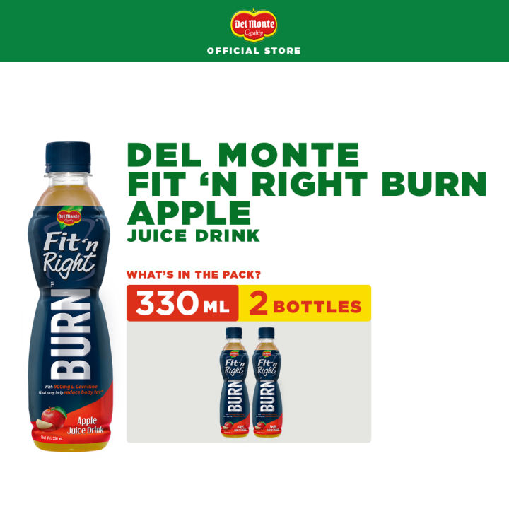 DEL MONTE Fit 'n Right BURN Apple Juice Drink That Helps to Burn Fat ...