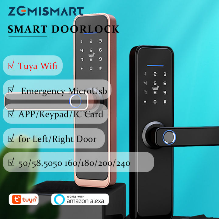 Zemismart WiFi Smart Fingerprint DoorLock Frosted Shell Electronic SmartDoor Lock,Core Cylinder ...